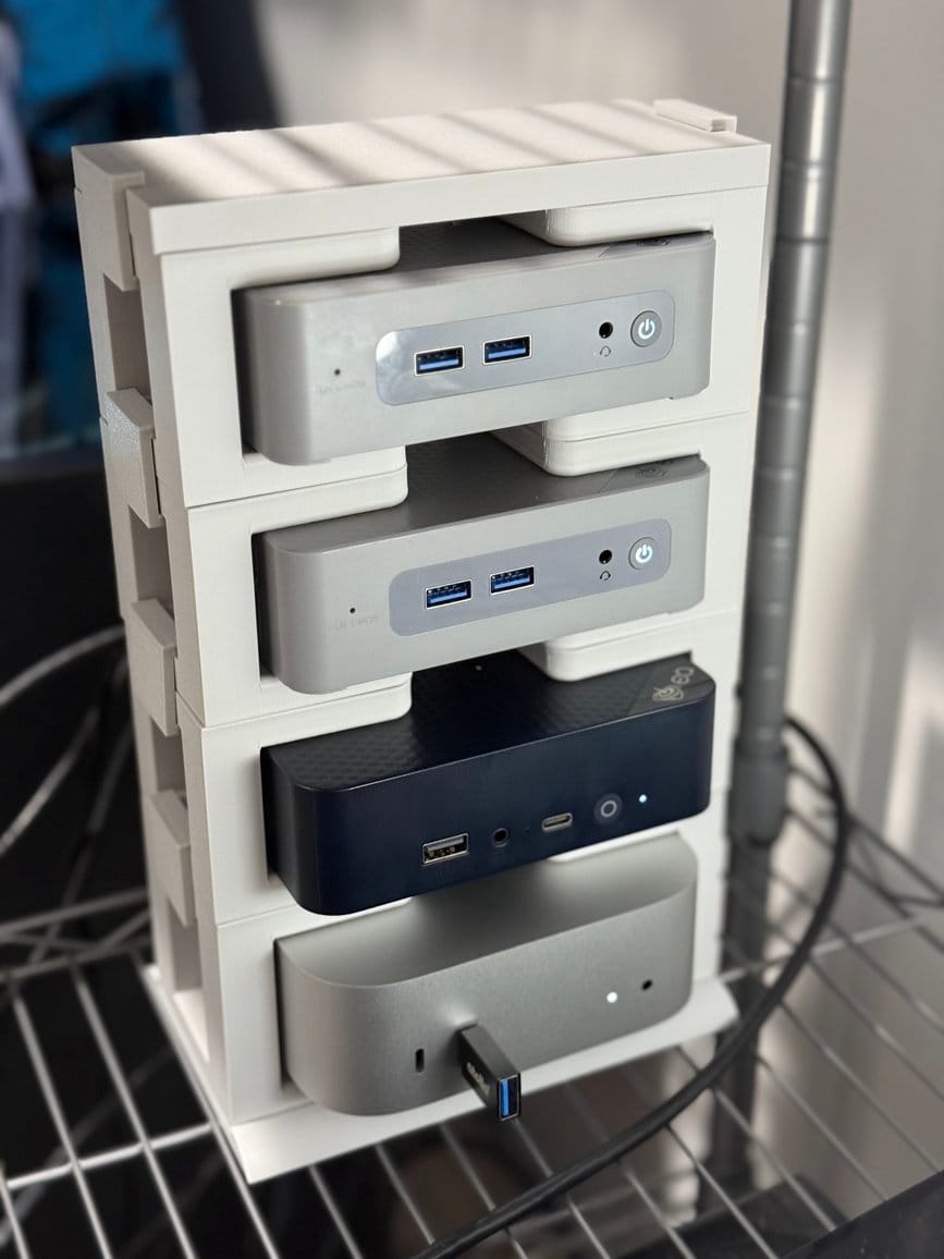 3D-Printed Modular Rack for Mac Mini M4 & Beelink EQ12/EQ13