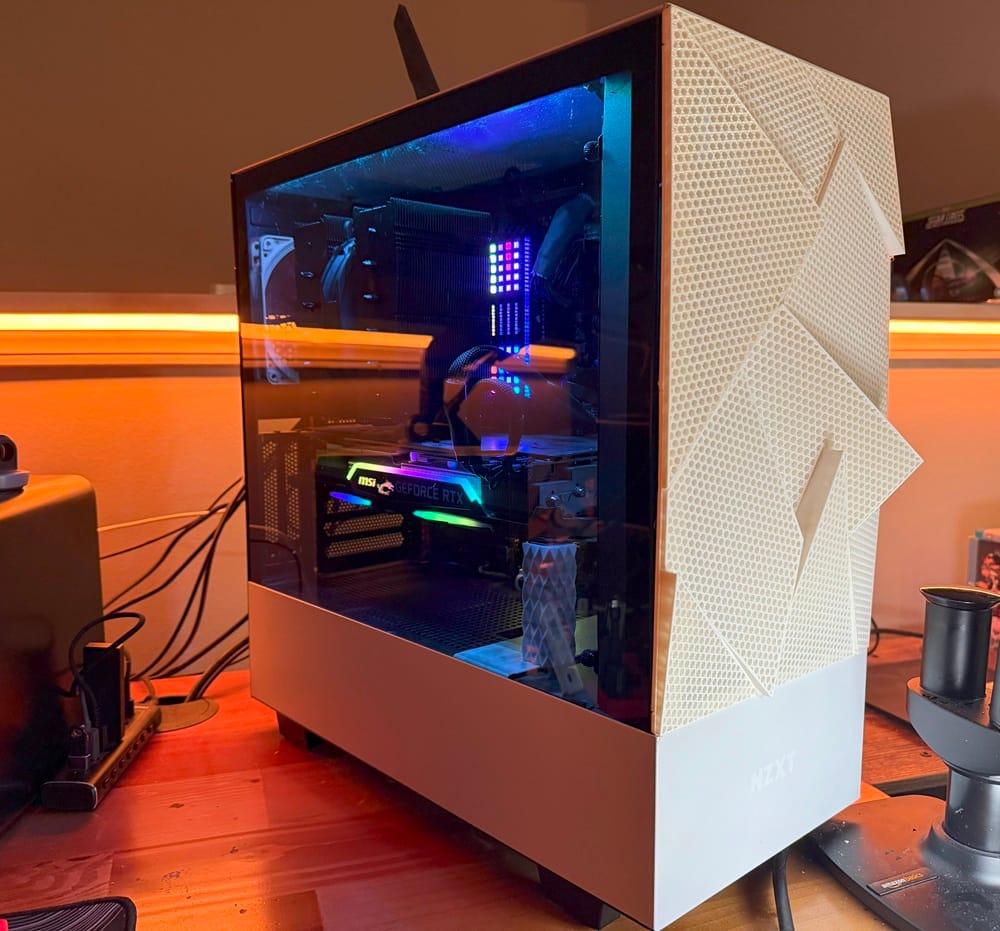 3D-Printed Low-Poly Mesh Panel for NZXT H510 Elite – Better Airflow